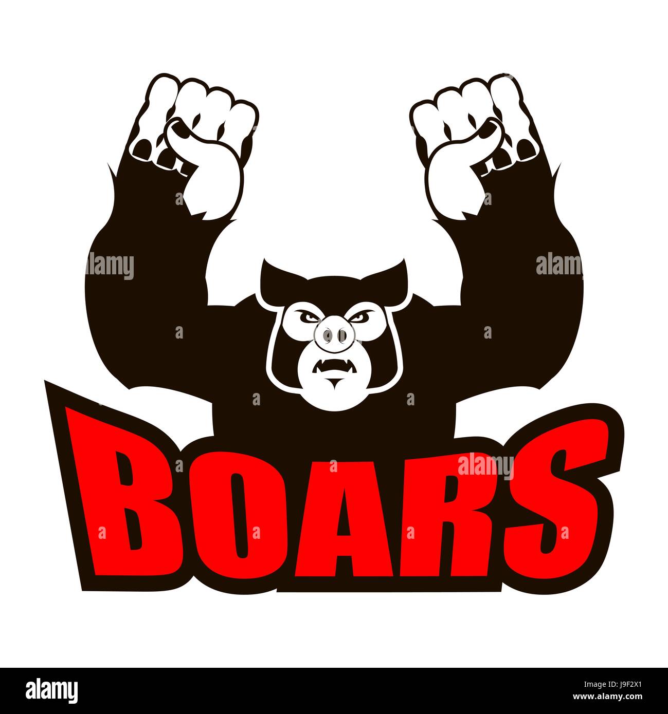 Sanglier debout Banque d'images vectorielles - Alamy