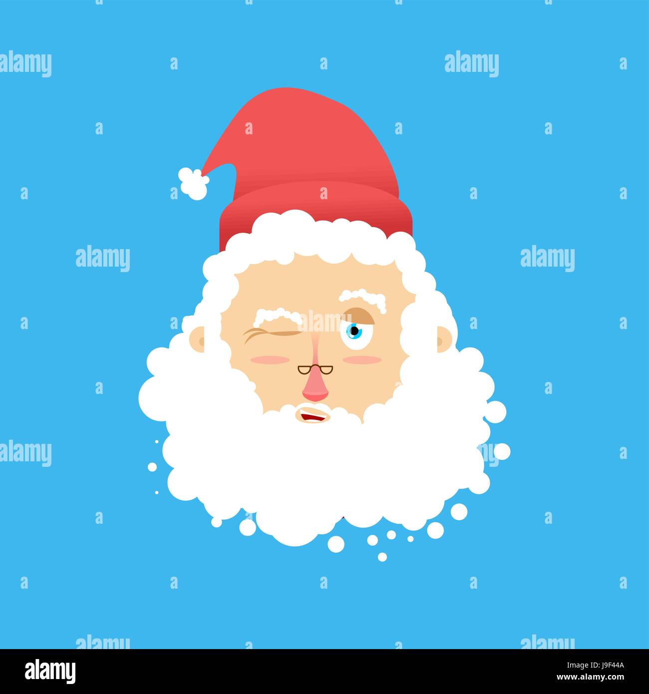 Santa clins d'icônes emoji. Jolly Santa Claus. tête de grand-père avec ...