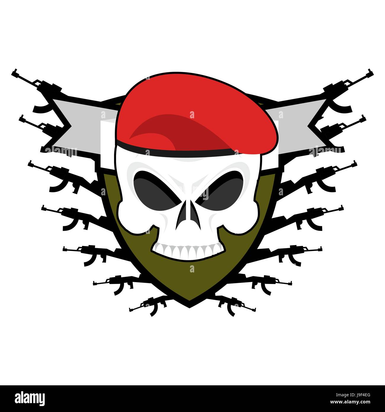 Emblème militaire. Logo de l'armée. L'insigne des soldats. Crâne en ...