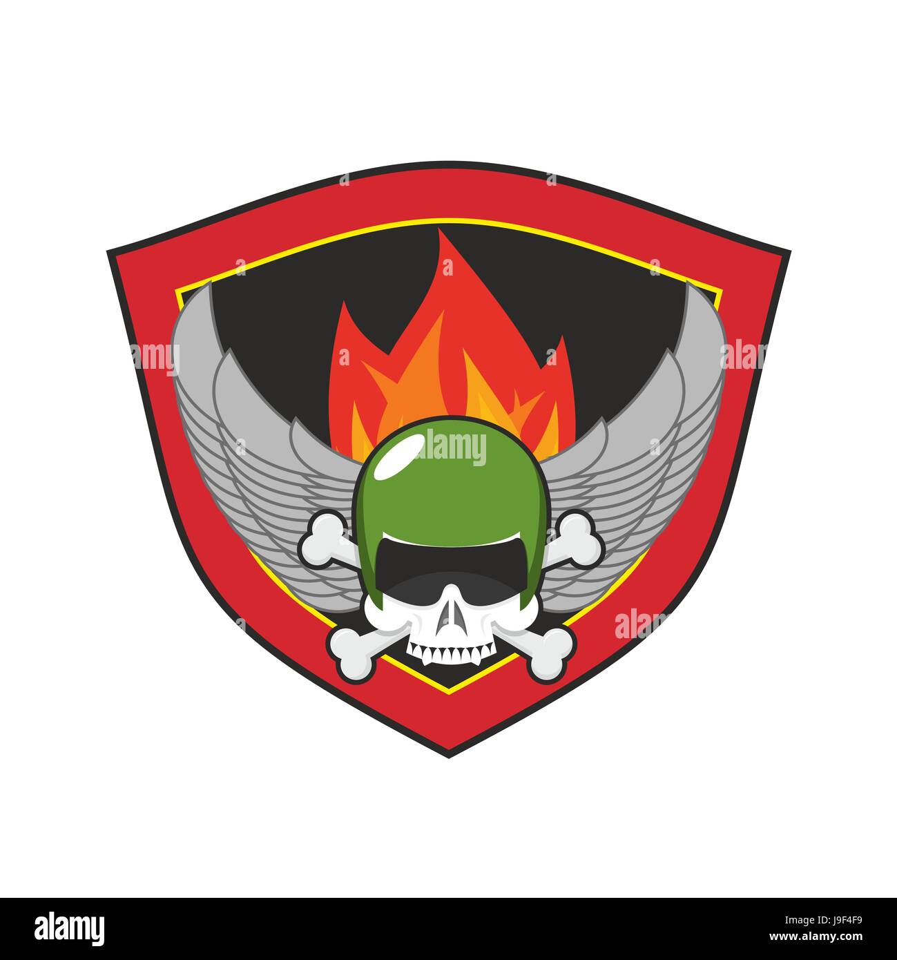 Emblème militaire. Logo de l'armée. L'insigne des soldats. Crâne en ...