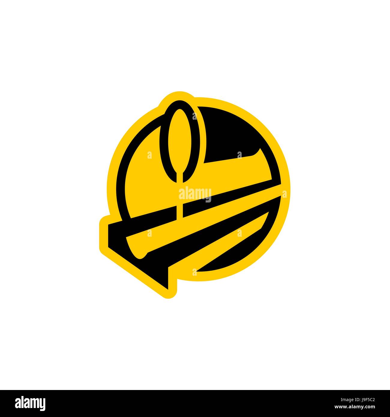 Logo de la métallurgie. Steel-fourneau symbole. Emblème de métal en ...