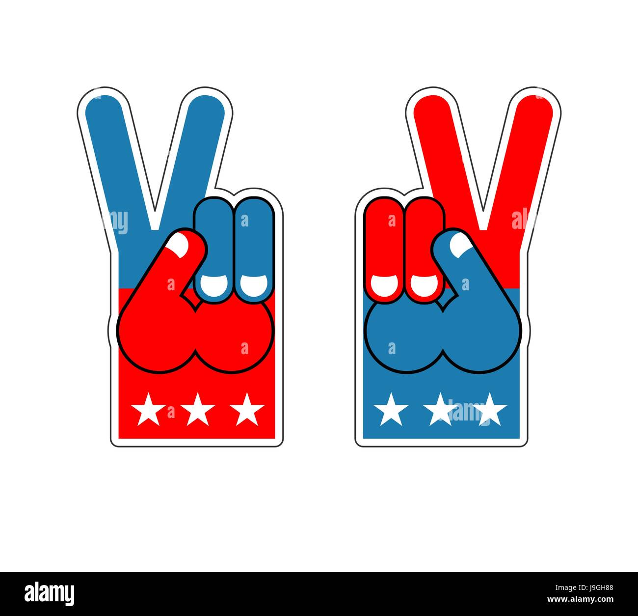 Doigt de mousse la victoire. Symbole de l'USA Patriot. American sports ...