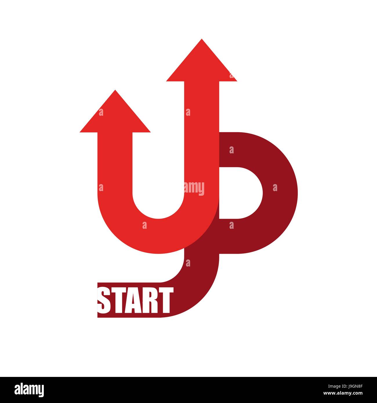Logo de démarrage. Emblème de démarrage. Le fonctionnement des affaires ...