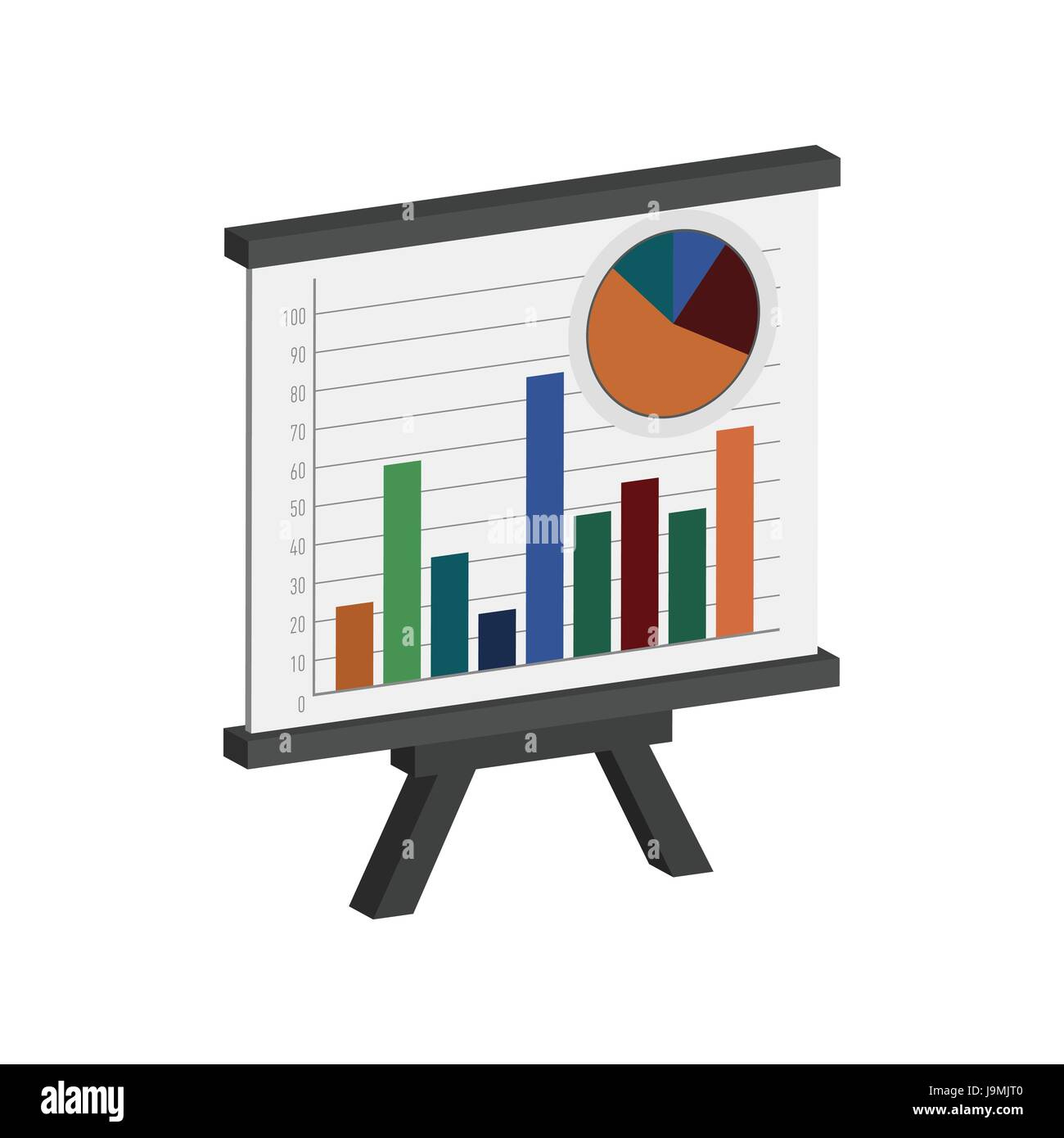 Tableau blanc avec des infographies symbole. L'icône ou le logo de l ...