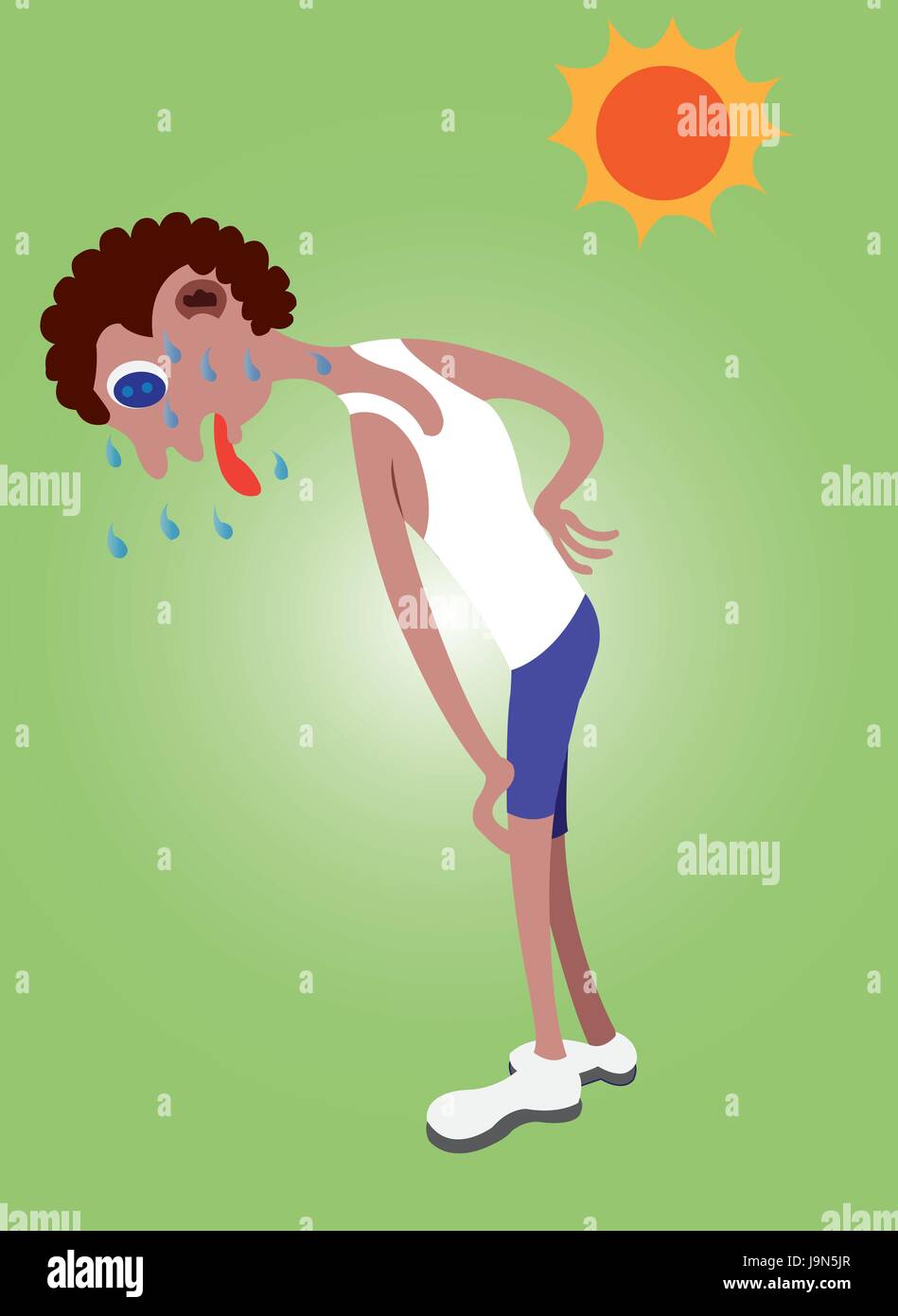 Transpiration dans la chaleur Banque d'images vectorielles - Alamy