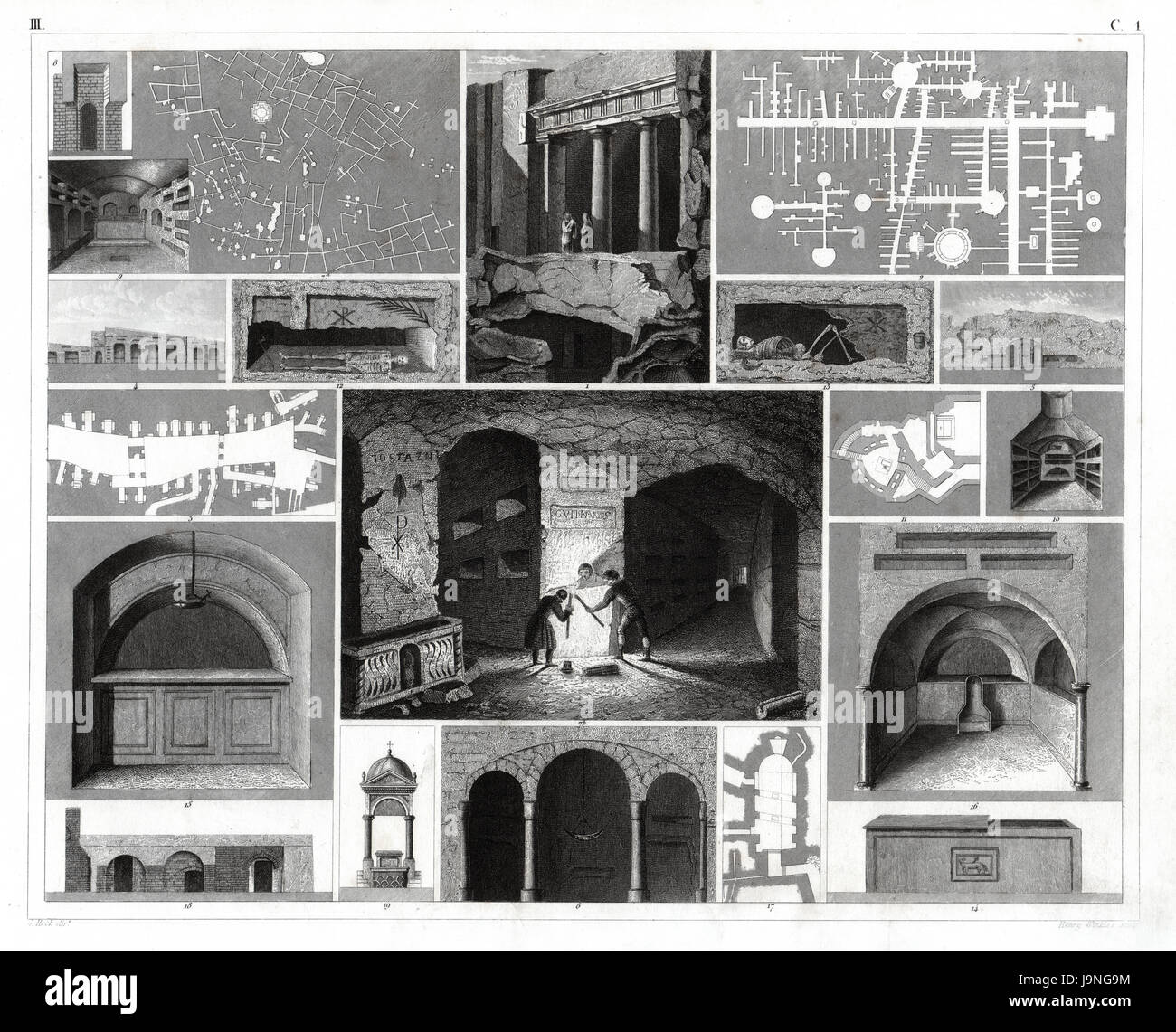 Mapa de catacumbas en roma Banque d'images détourées - Alamy