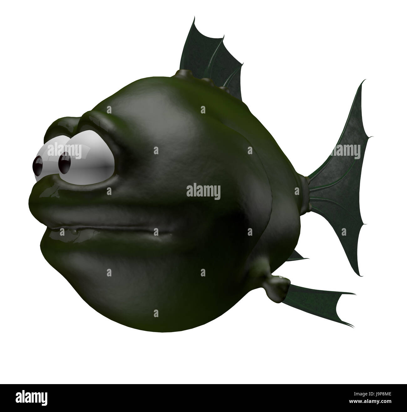 Comic, animal, vert, poisson, caricature, dessin animé, l'eau, natation ...