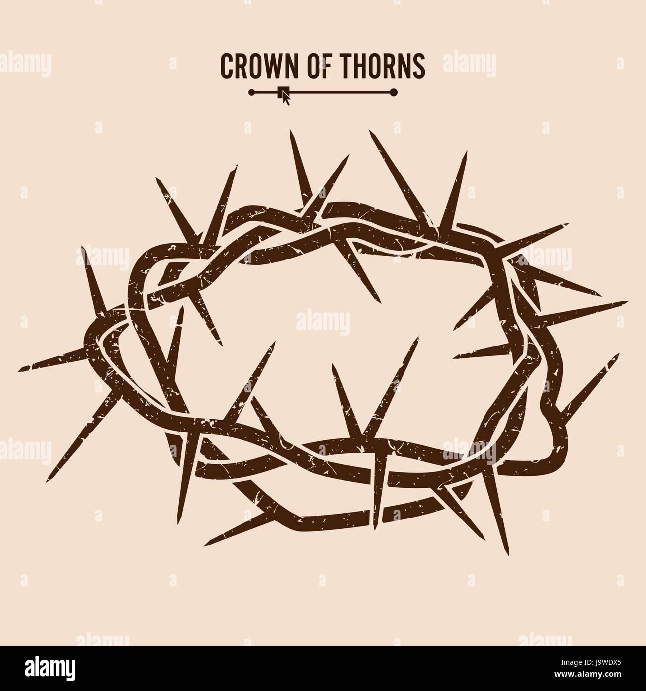 Couronne d'épines. Silhouette d'une couronne d'épines. Jésus Christ ...