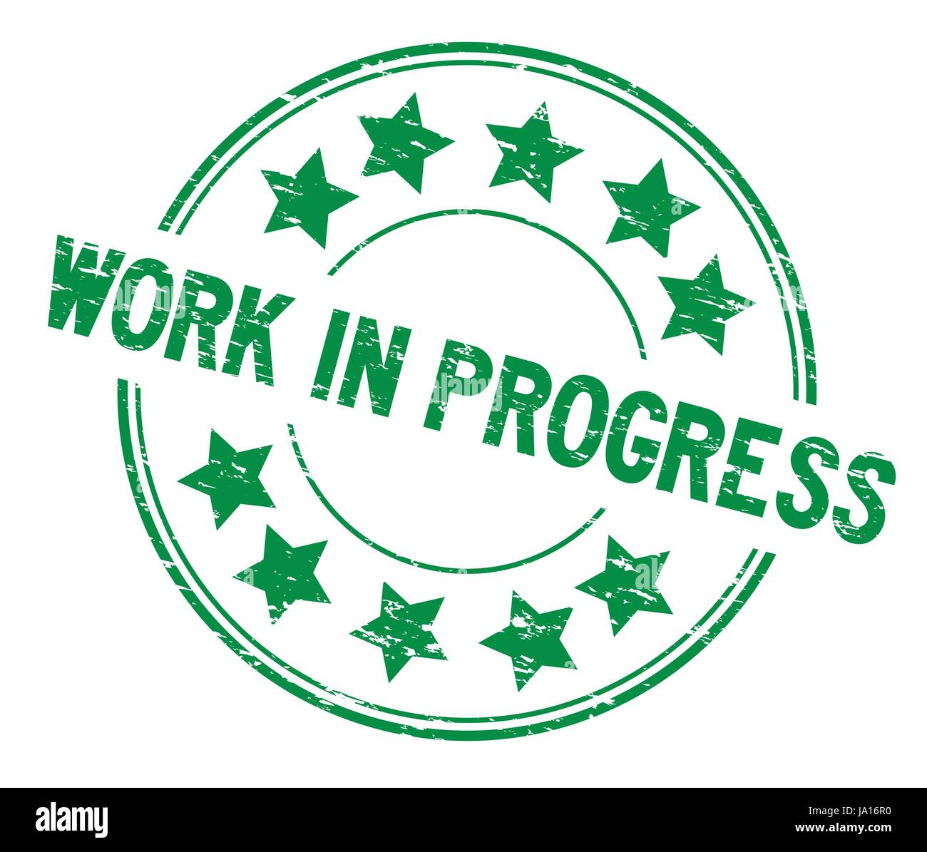 Grunge green work in process avec joint en caoutchouc rond icône étoile ...