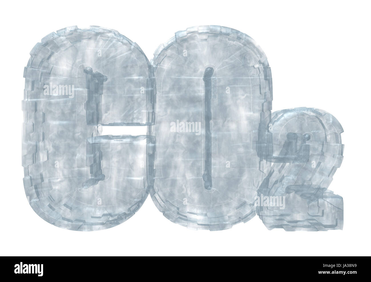 Signe, signal, glace, froid, congelé, carbone, pictogramme, symbole ...