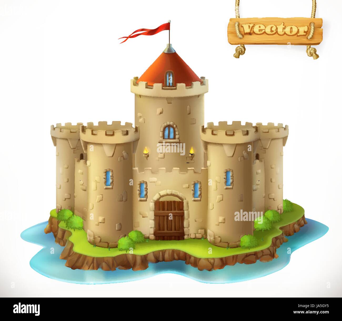 Château, icône vecteur 3D Image Vectorielle Stock - Alamy