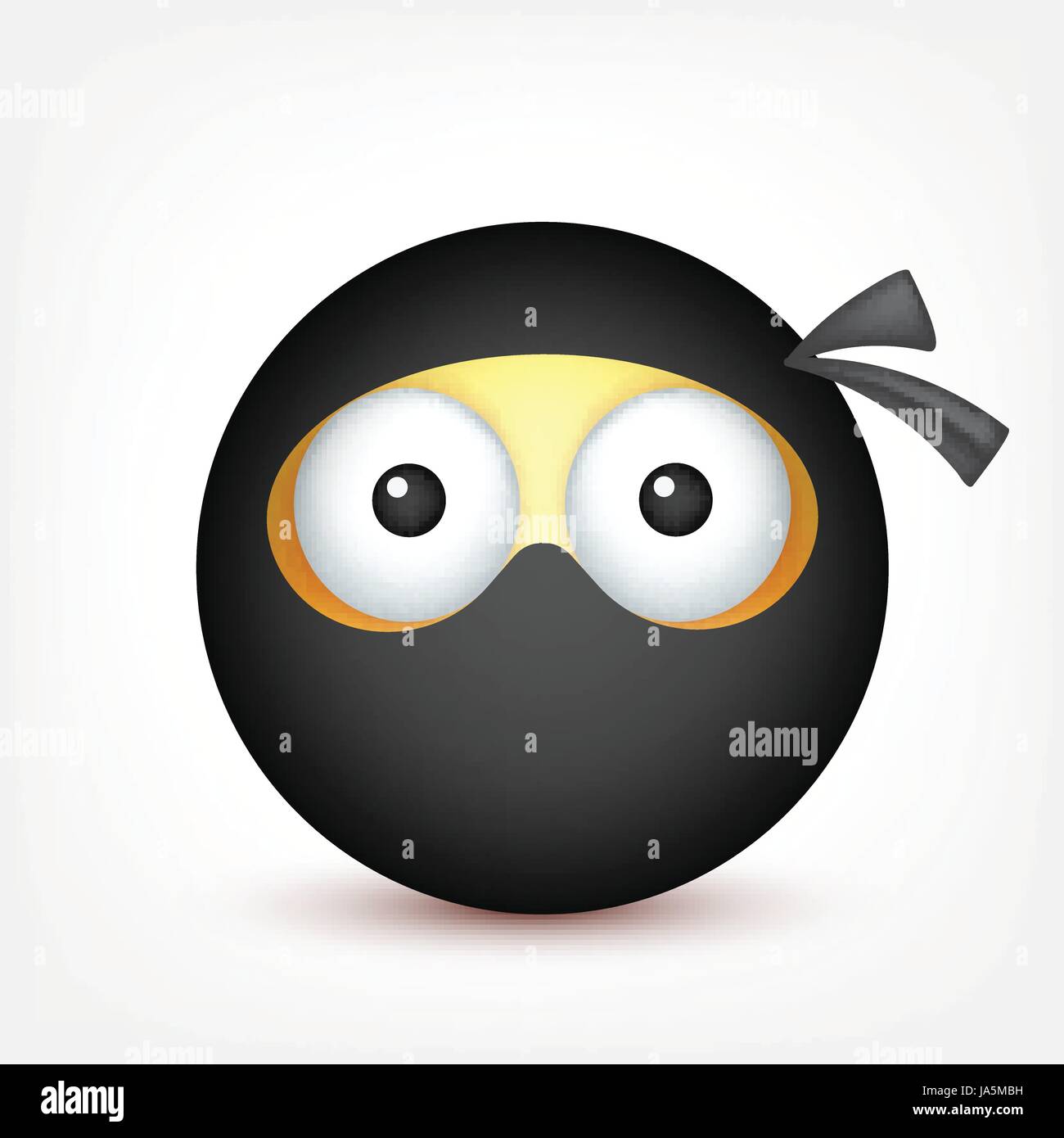 Smiley, emoticon ninja. Avant jaune avec des émotions. L'expression du ...