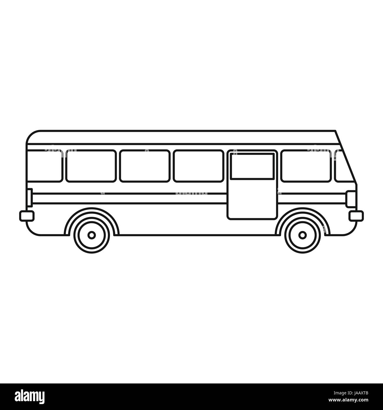 Bus stop icon outline style Banque de photographies et d’images à haute ...