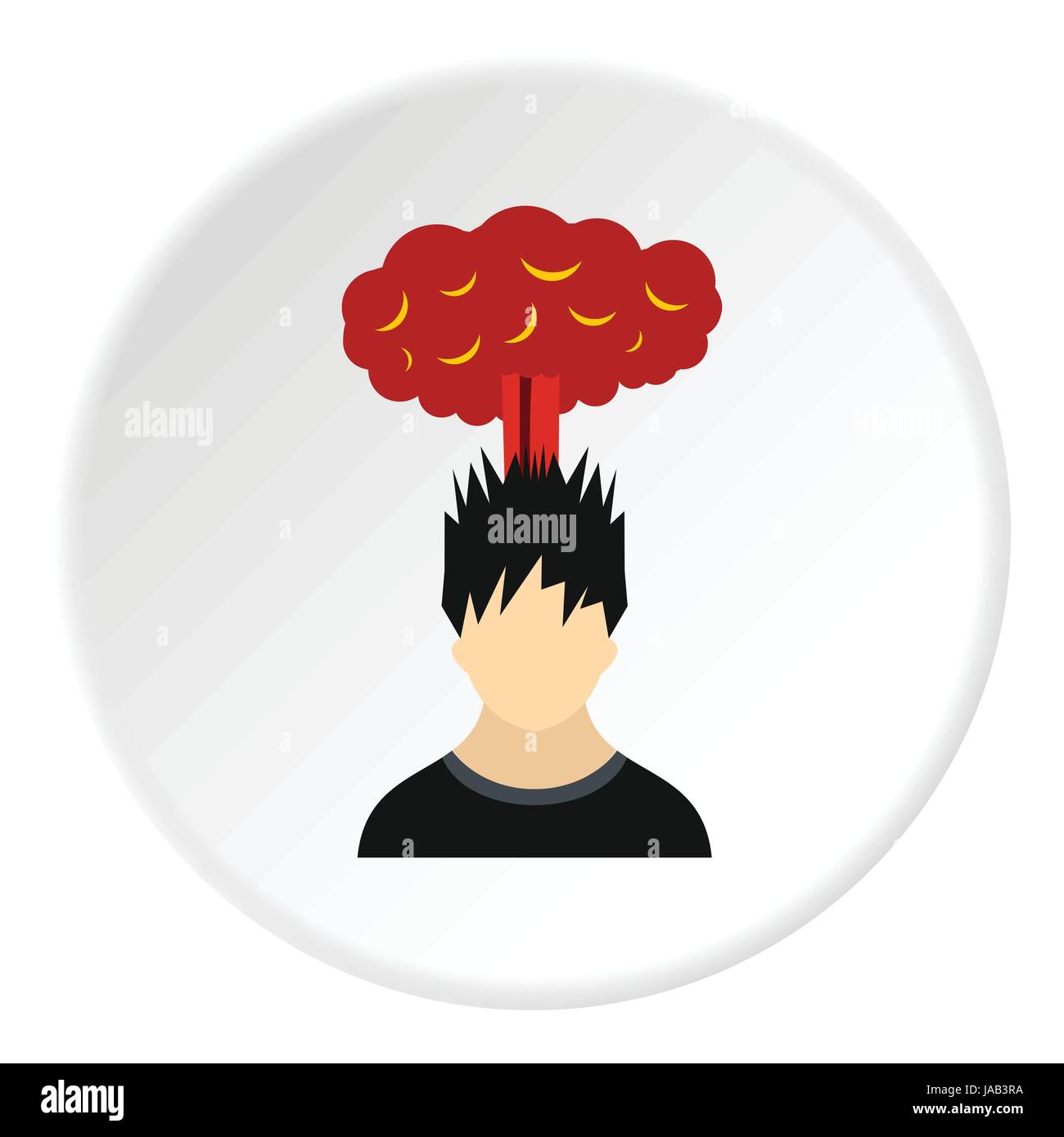 Avatar mâle et d'explosion l'icône du cerveau. Télévision illustration ...