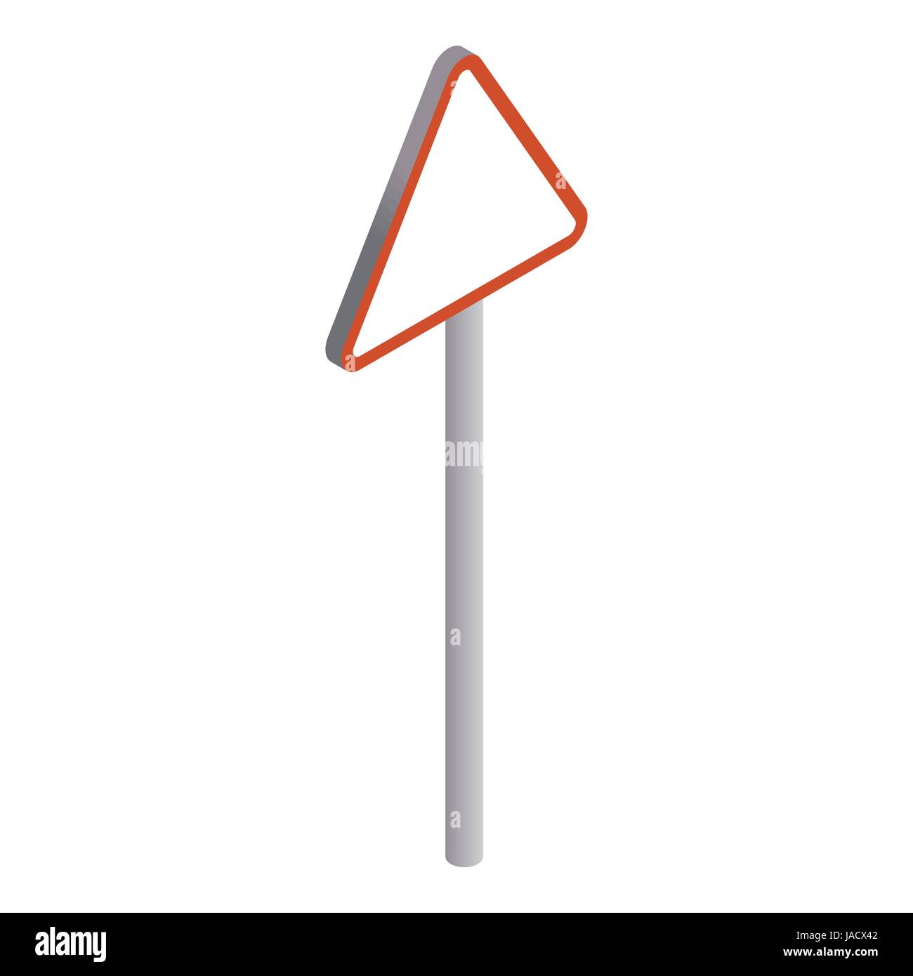 Triangle de signalisation rouge avec l'icône de rim. Illustration 3D ...