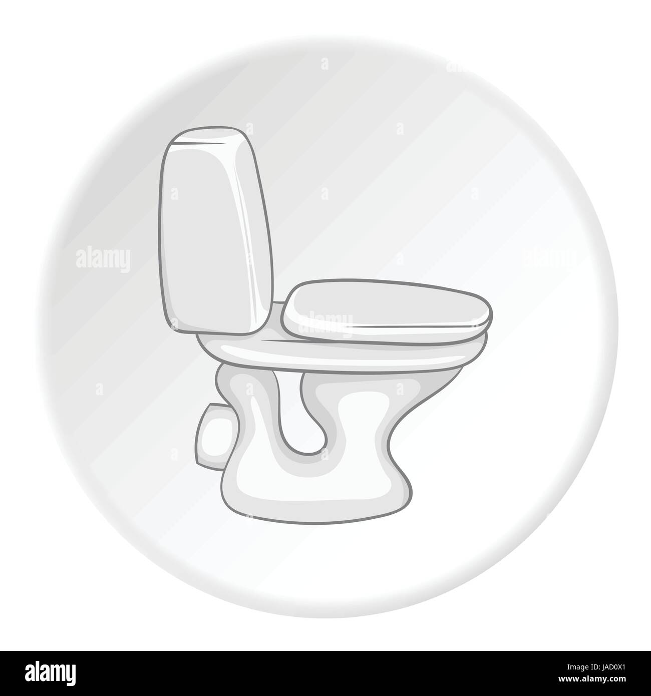 L'icône blanche de la cuvette des toilettes. Cartoon illustration de ...