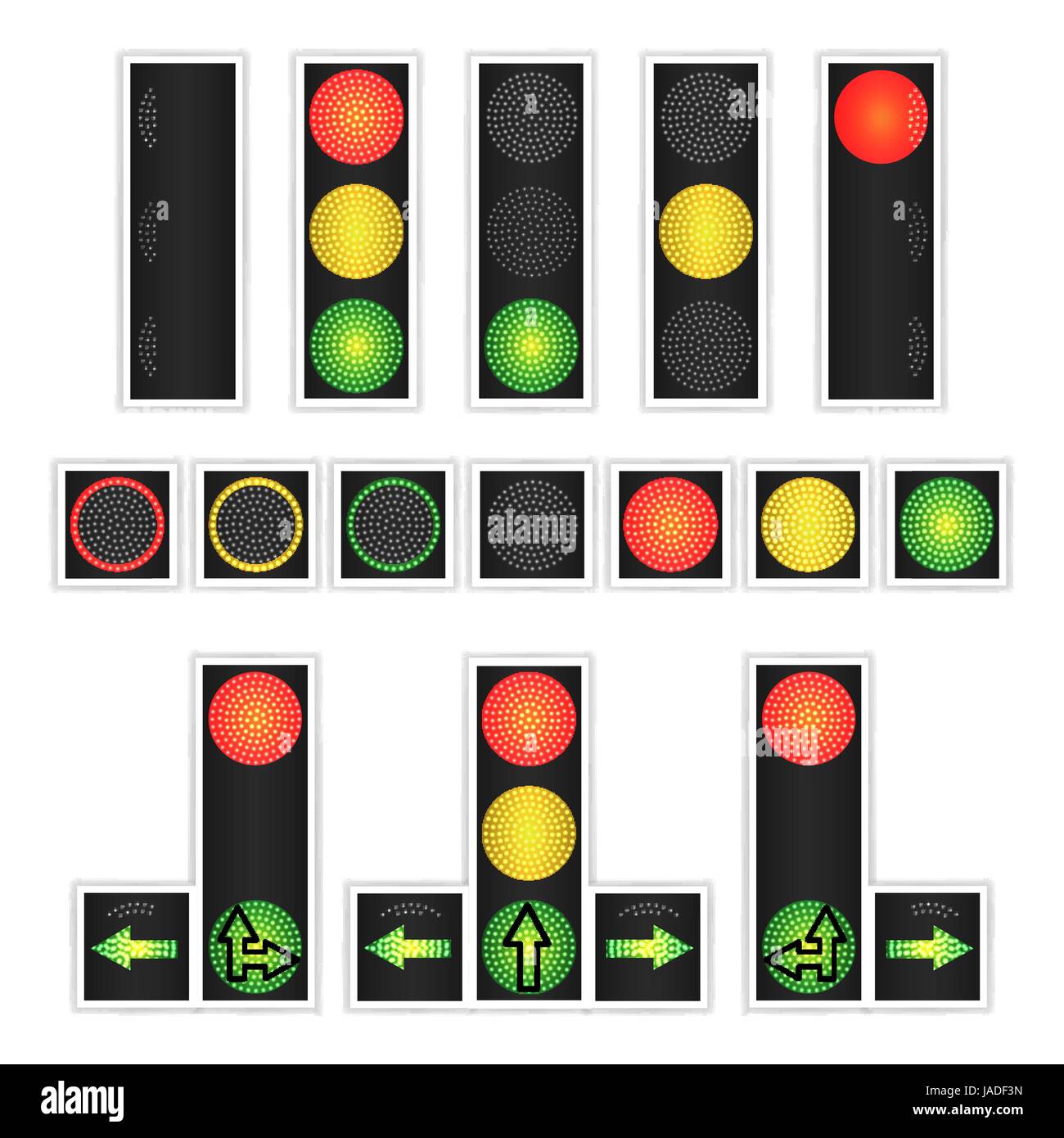Feu de circulation routière vecteur. Panneau LED réaliste. Feux de la ...