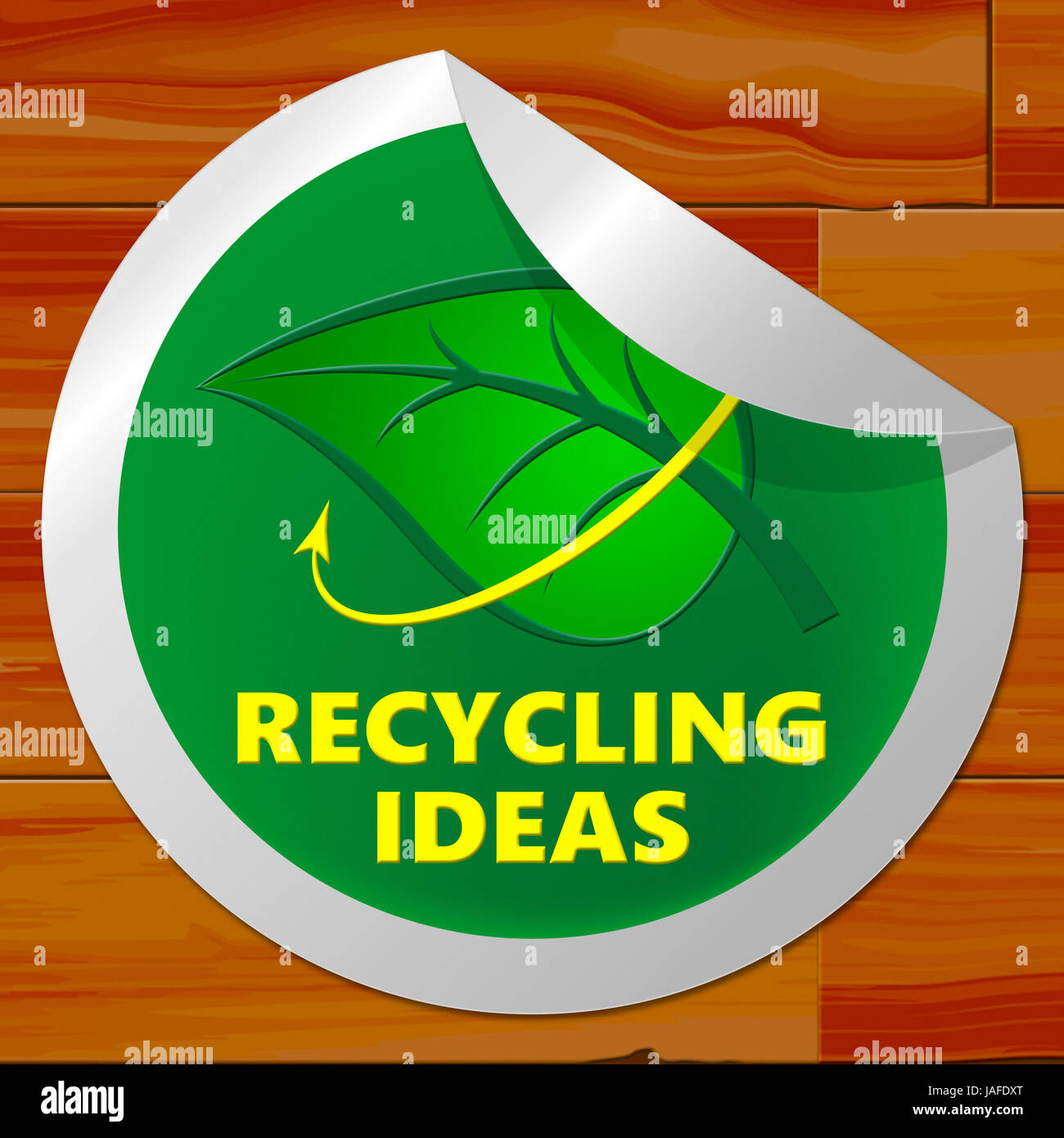 Idées de recyclage Sticker montrant les plans Eco 3d illustration Photo ...