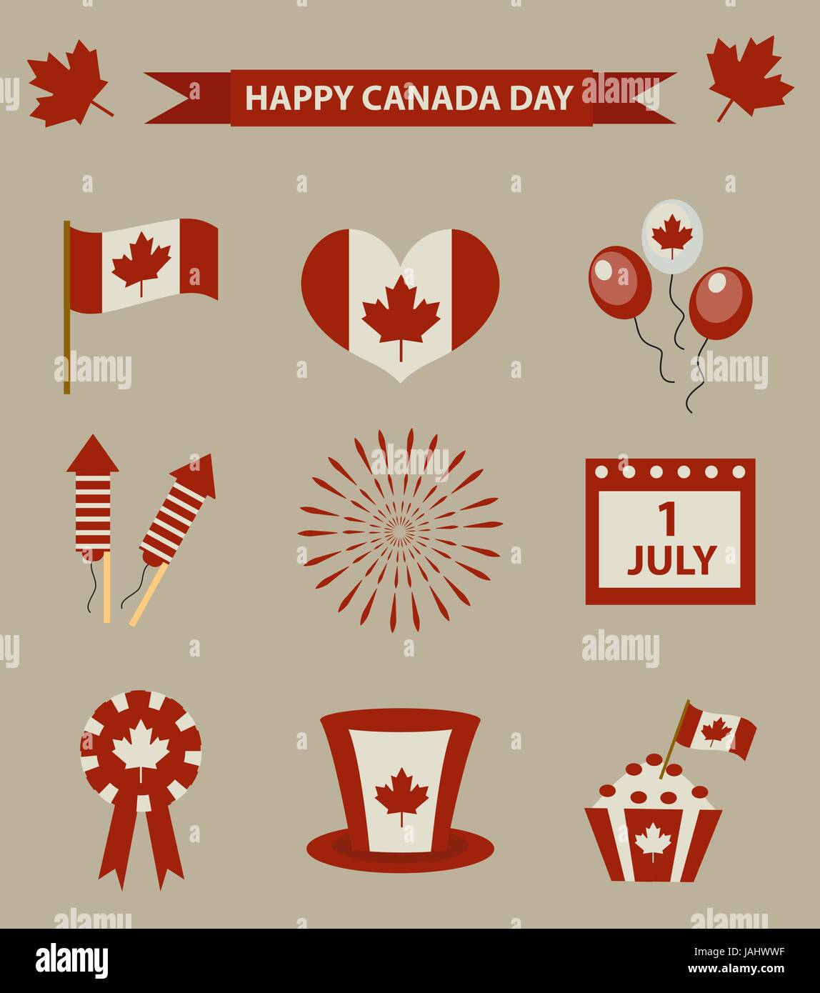 Canada day flag Banque d'images vectorielles - Alamy
