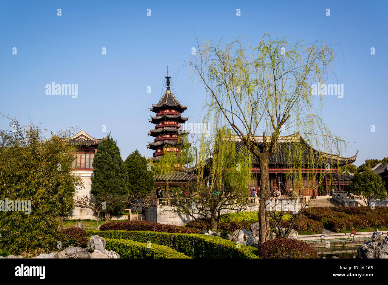 La Pagode Ruiguang, Pan Gate ou Panmen Scenic Area, Suzhou, Province de ...