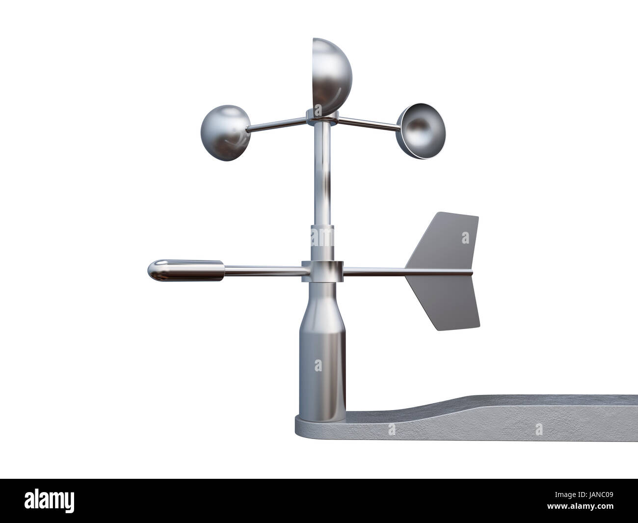 Anémomètre, vitesse et direction du vent appareil de mesure isolé sur ...