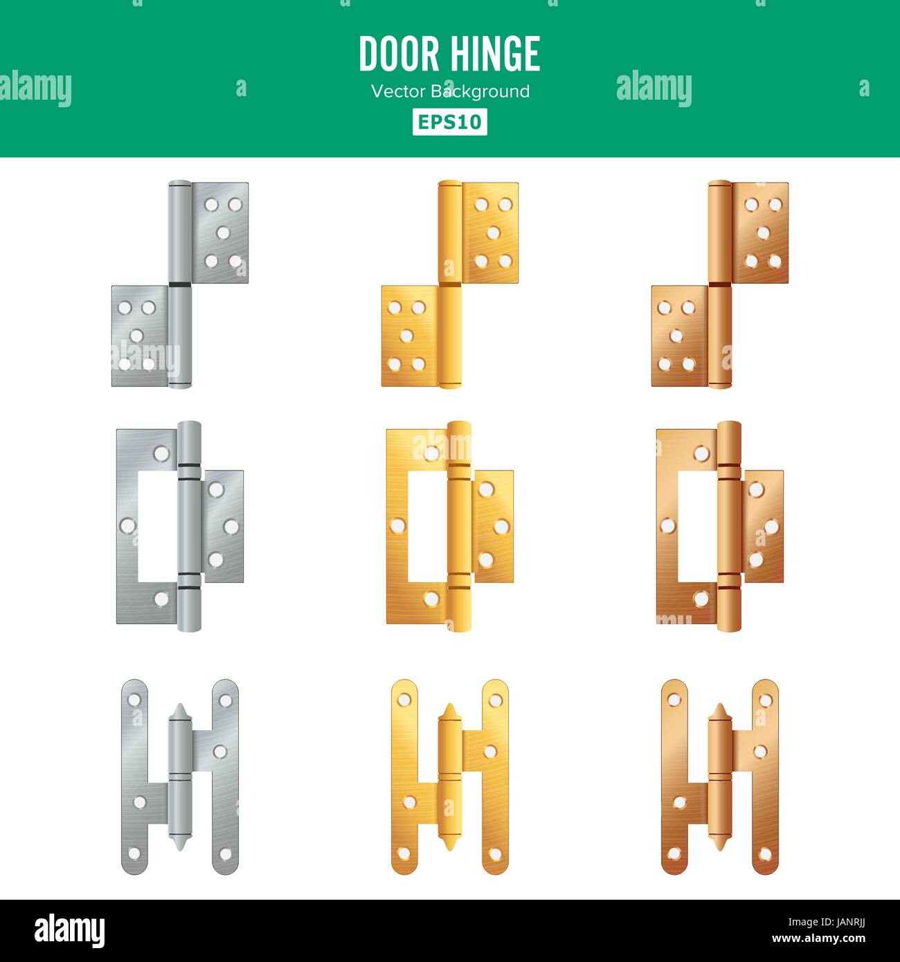 Vecteur de charnière de porte. Set Classic et serrurerie industrielle ...