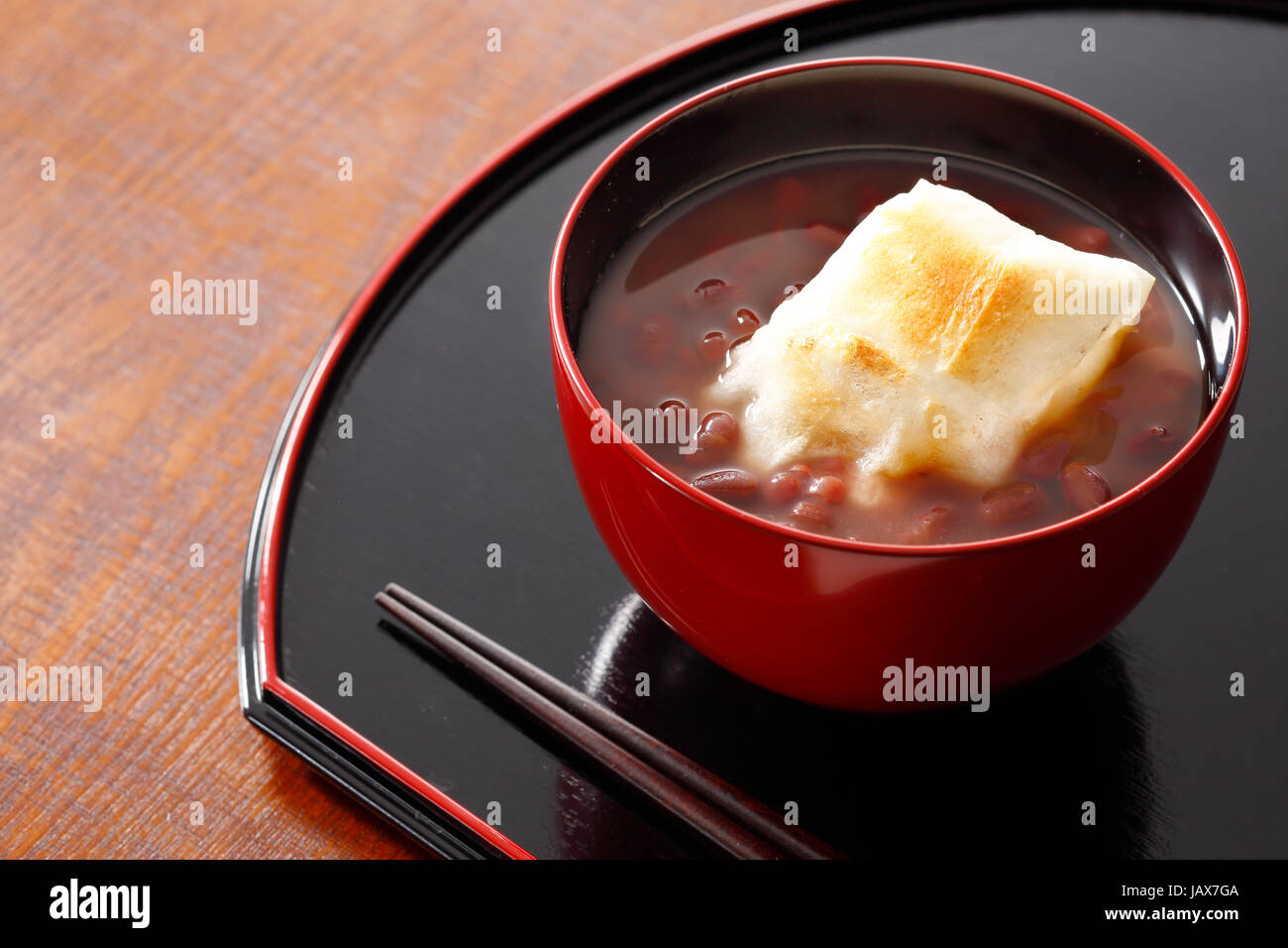 Galette de riz soupe aux haricots rouges Banque de photographies et d ...