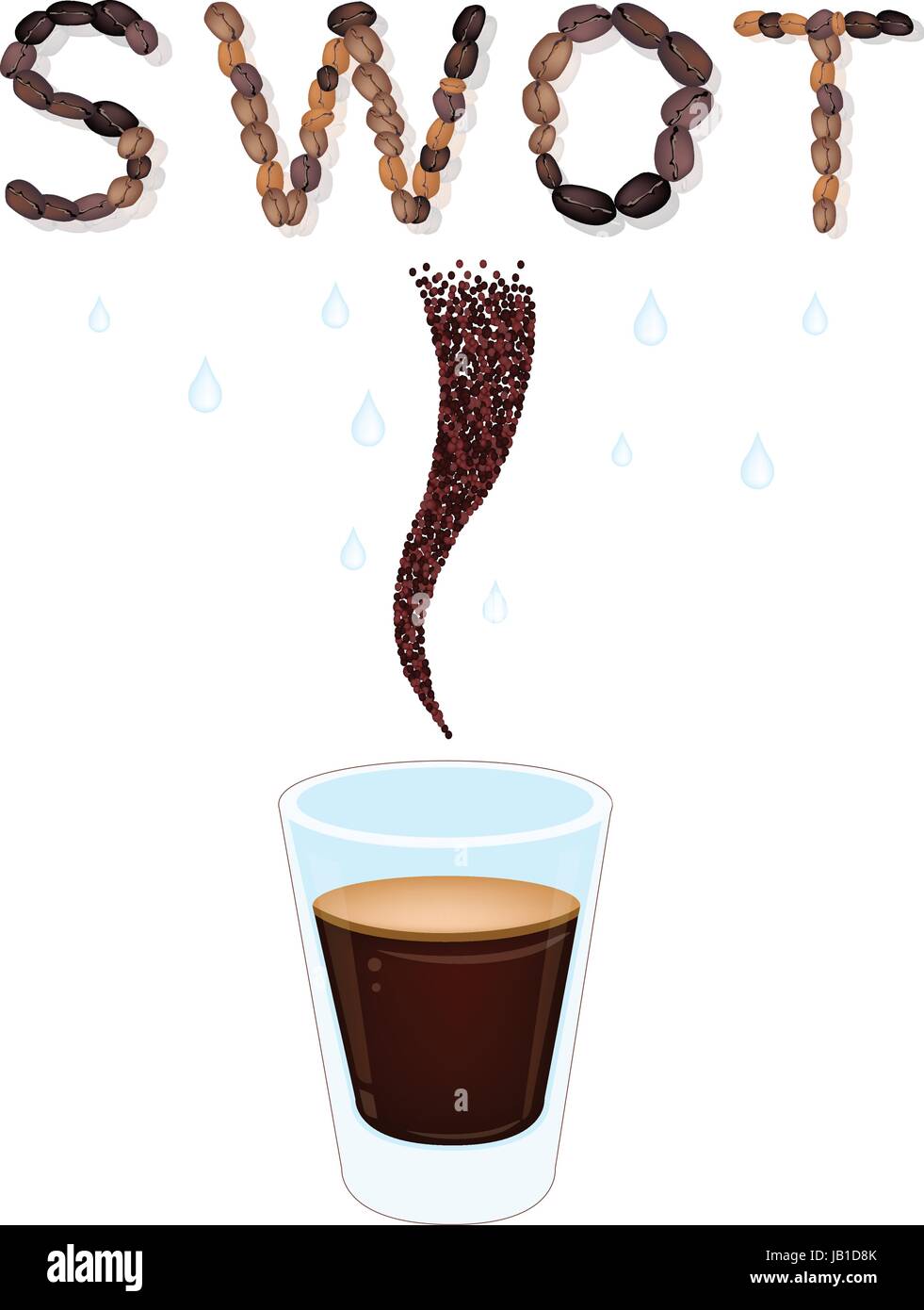 Les grains de café torréfié dans ANALYSE FFPM tomber vers le bas à une ...