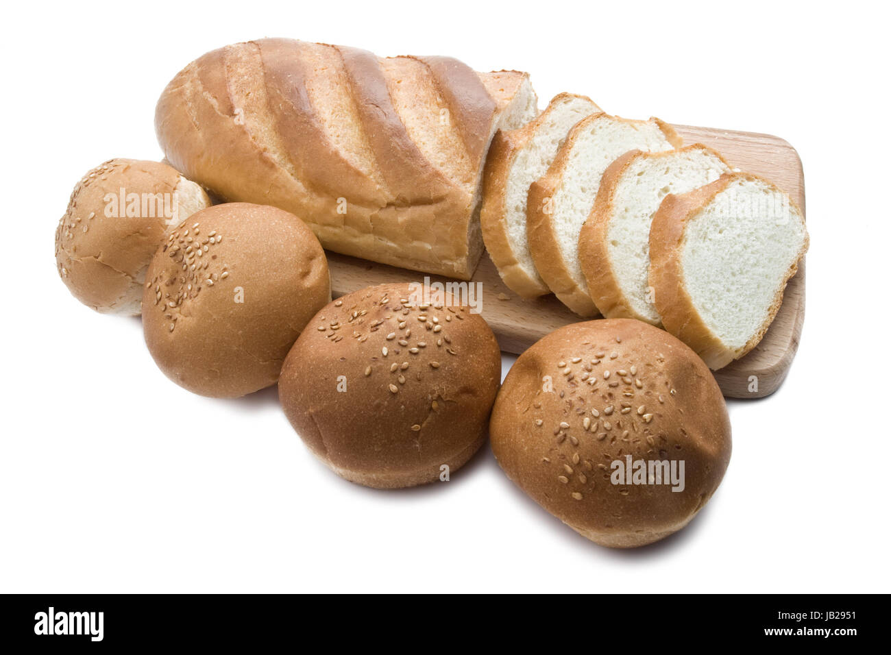 Différents types de pain isolated on white Photo Stock - Alamy