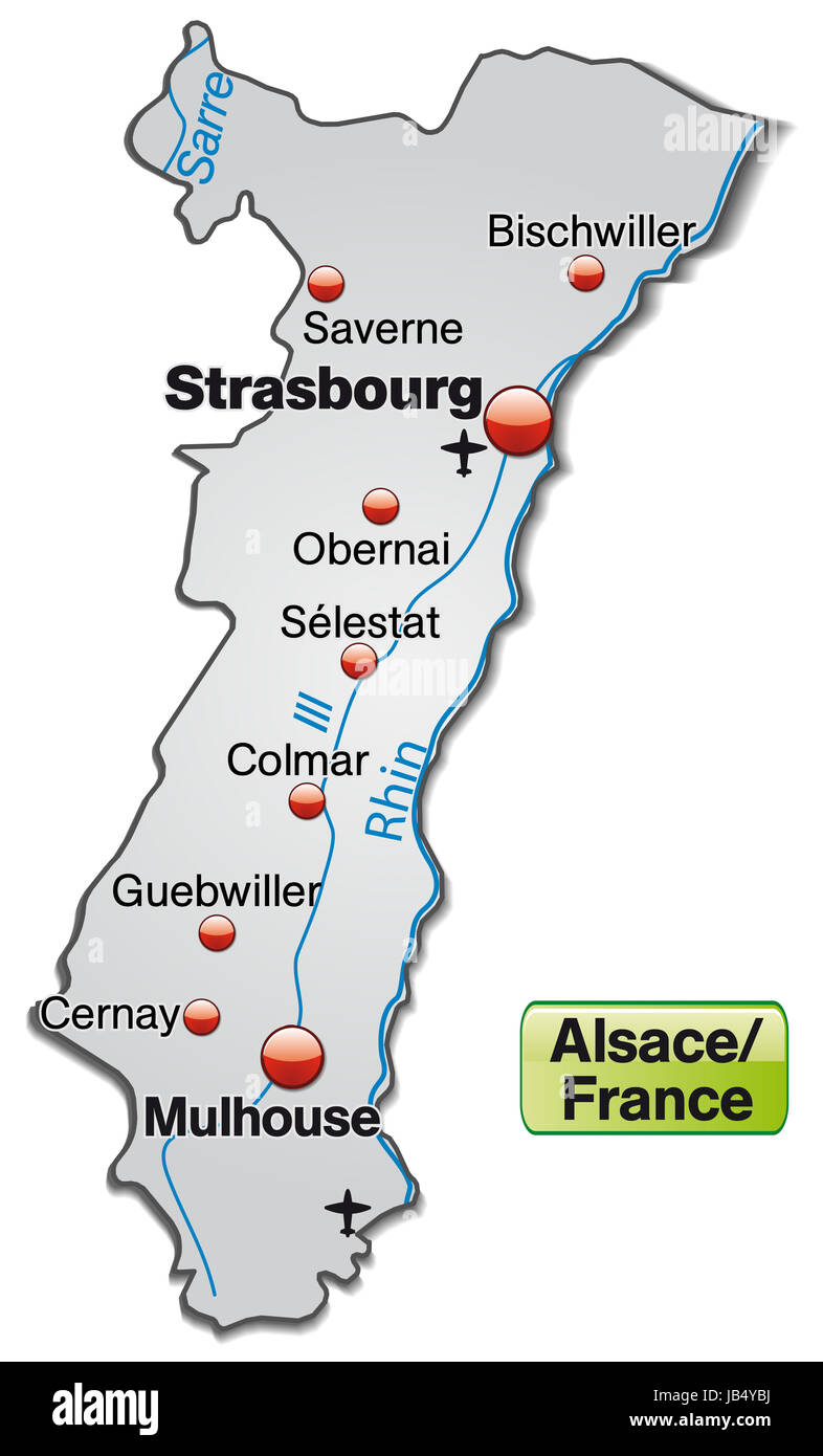 Elsass in Frankreich (dagestellte Inselkarte als das Gebiet ist ...