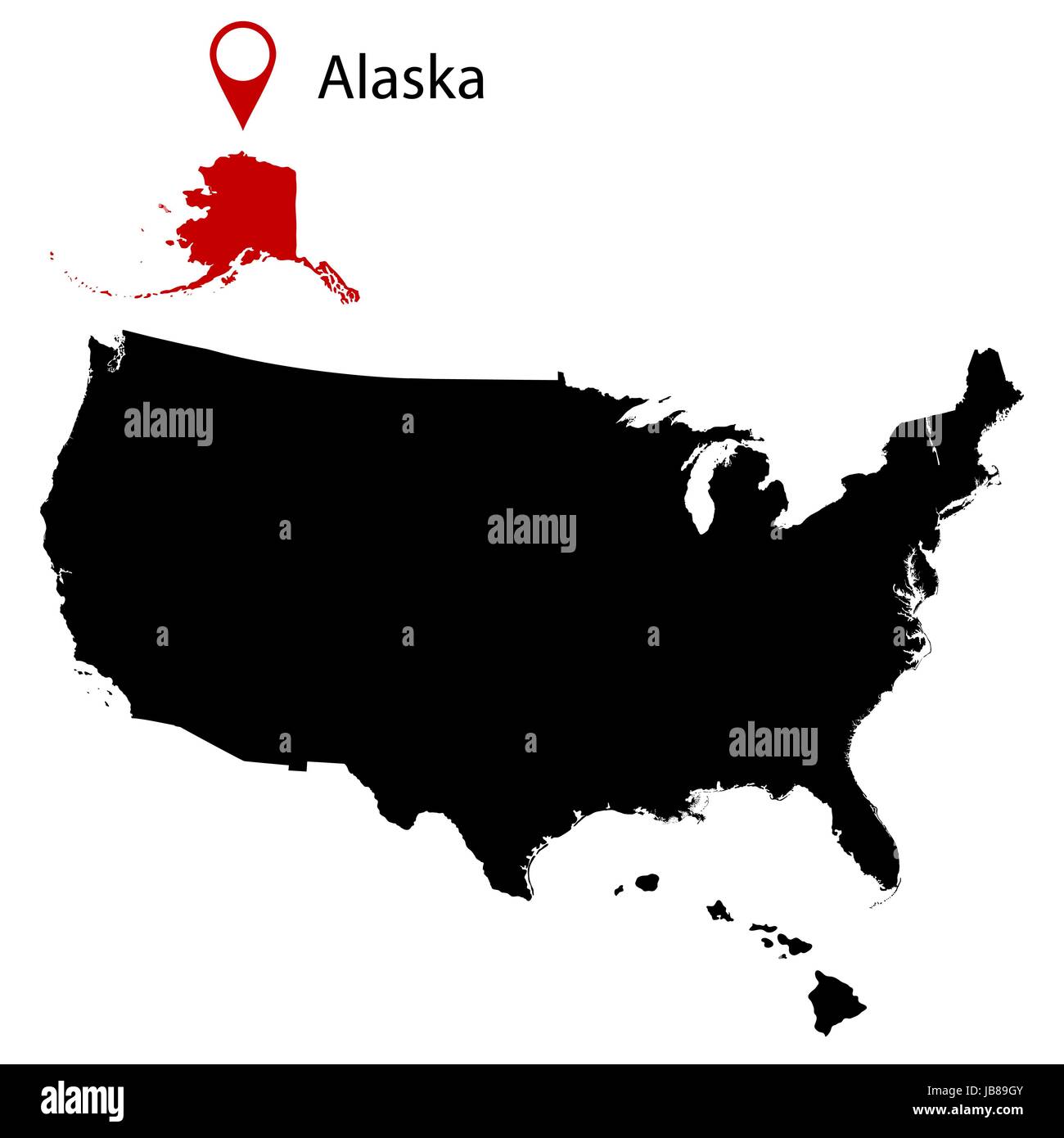 Alaska state map Banque d'images vectorielles - Alamy