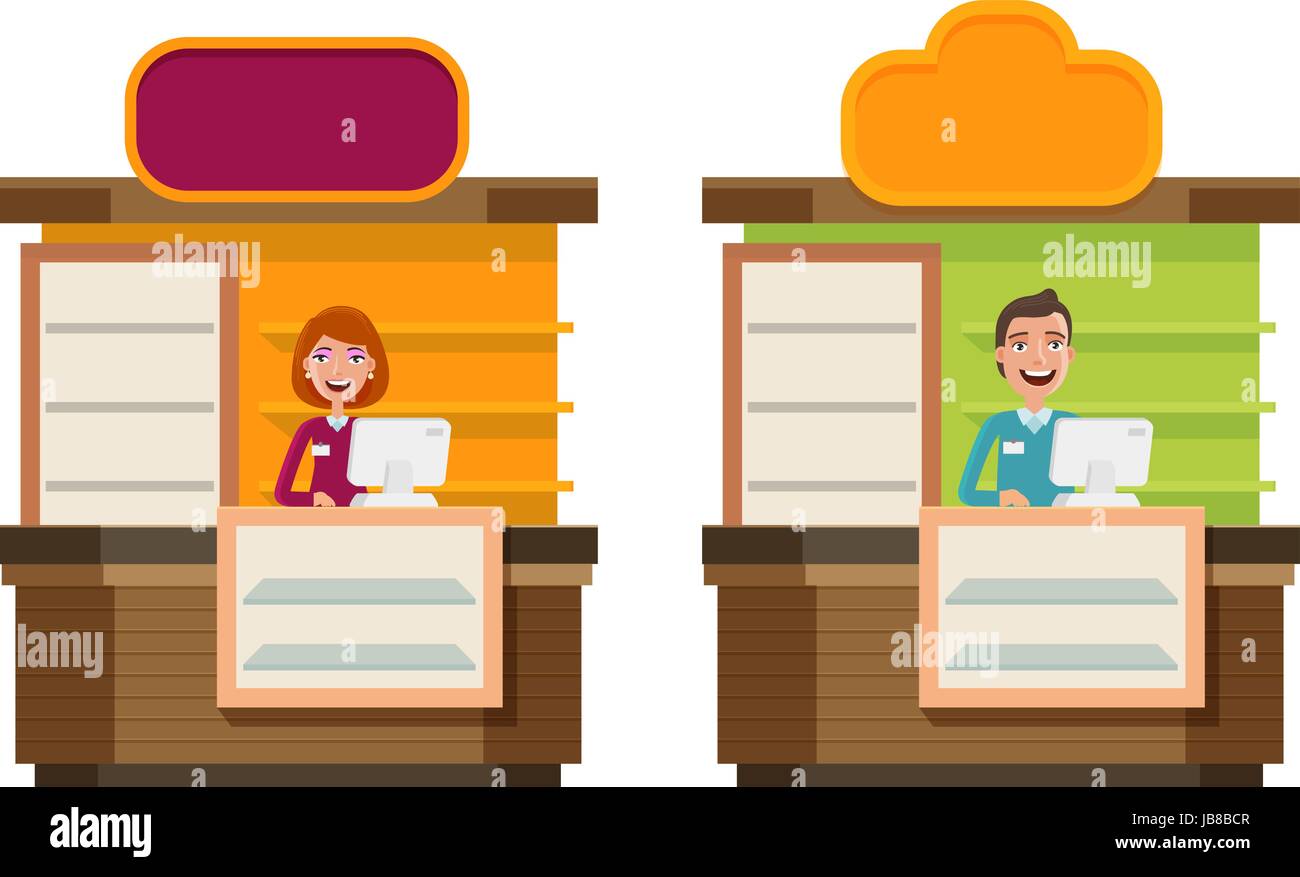 Boutique, magasin, comptoir, votre icône. Vitrine, vitrine, stand ...