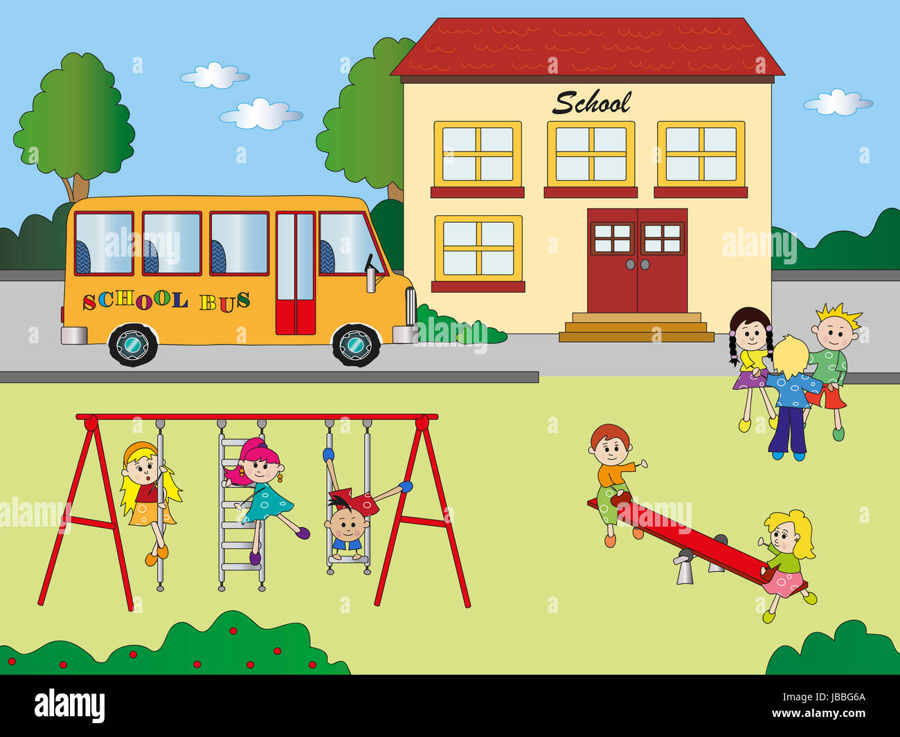 Cartoon School Building Illustration Photos & Cartoon School Building ...