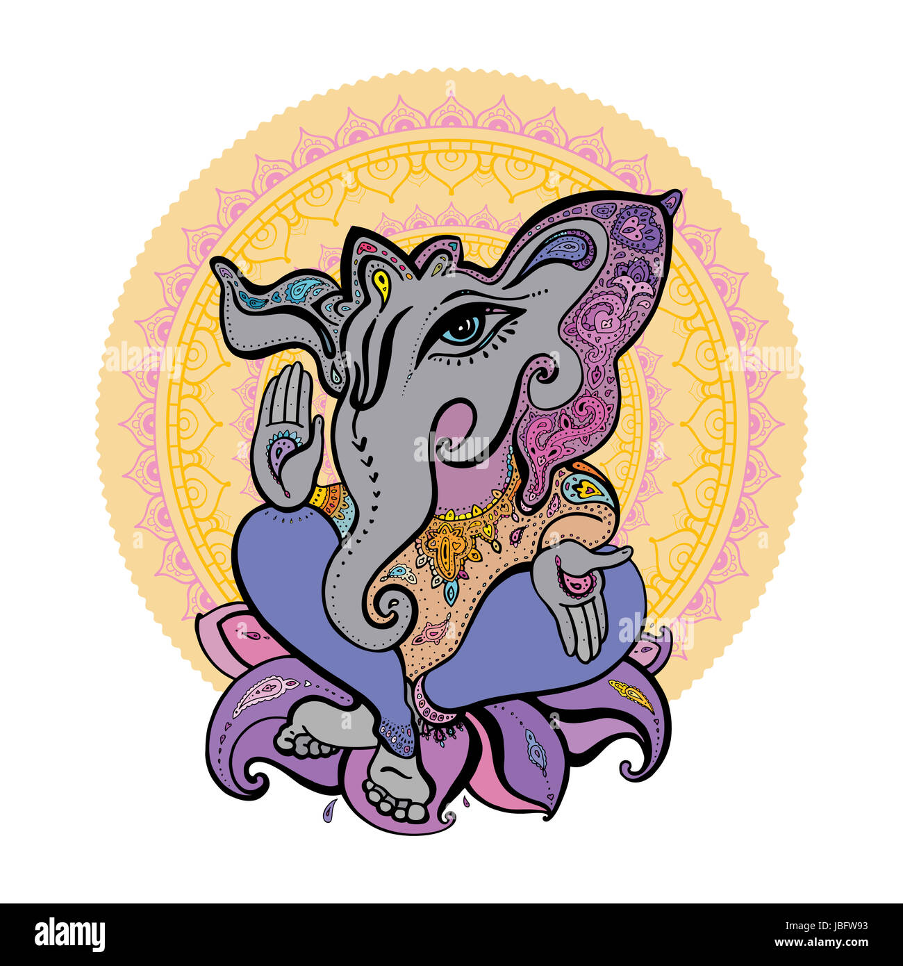 Hindu god ganesha vector hand Banque de photographies et d’images à ...