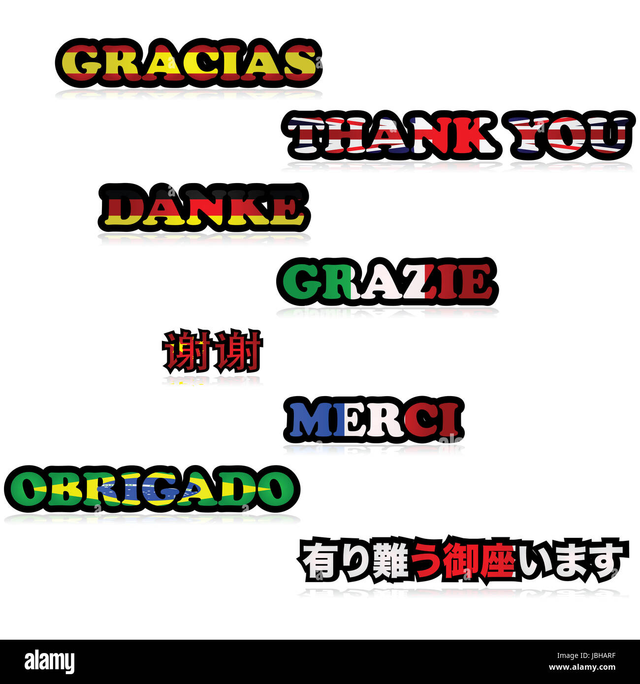 Merci en différentes langues Banque de photographies et d’images à ...
