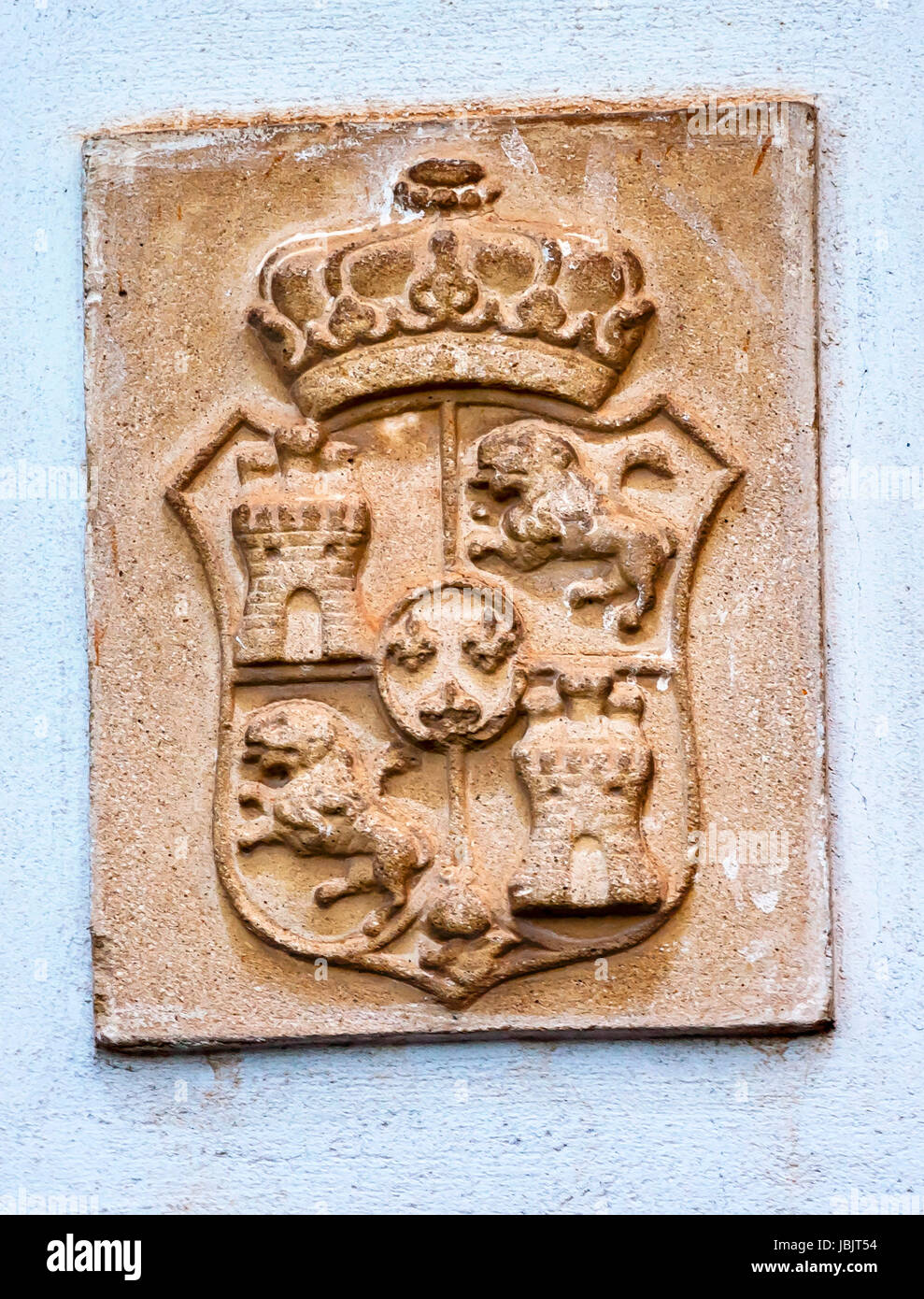 Palais de l'Alhambra statue de pierre Royal Crest espagnol habitudes ...