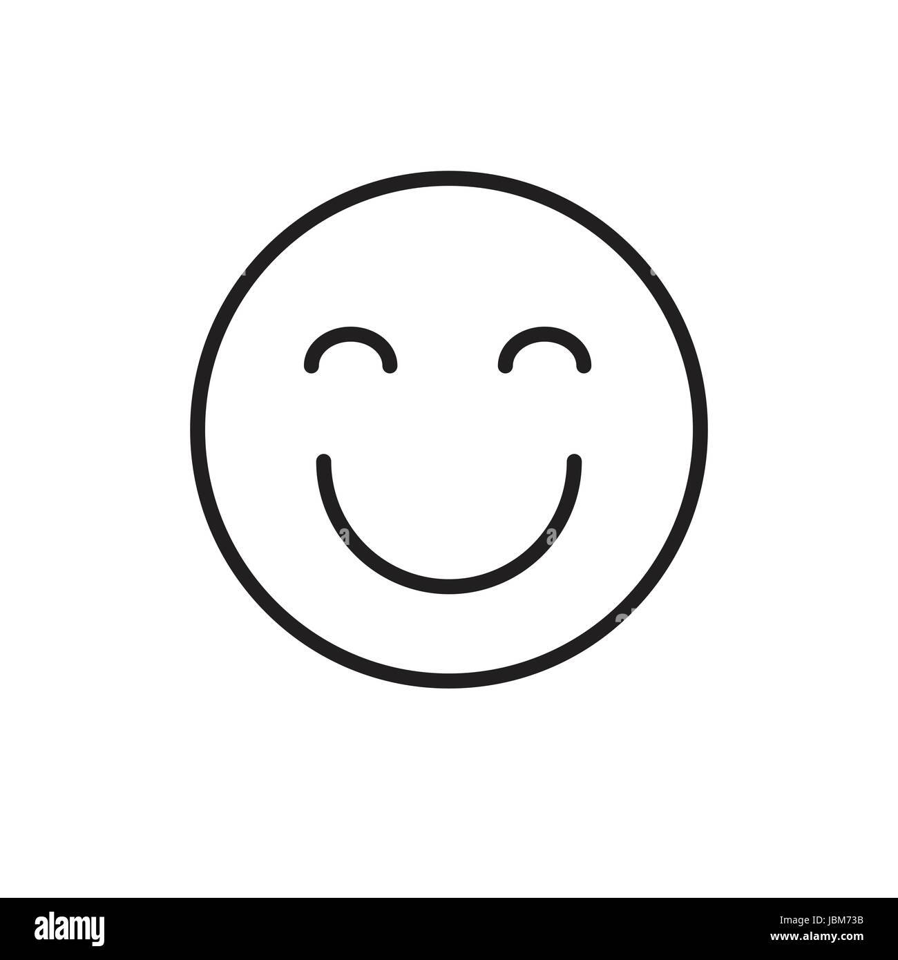 Smiley emoticon facial expression joy Banque d'images noir et blanc ...