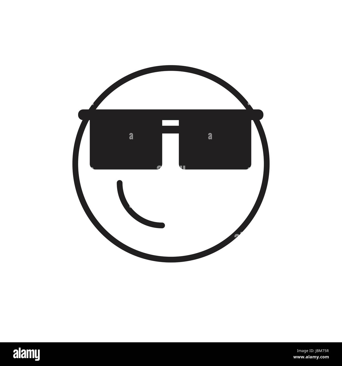 Smiley vector lunettes noir et blanc Banque de photographies et d ...