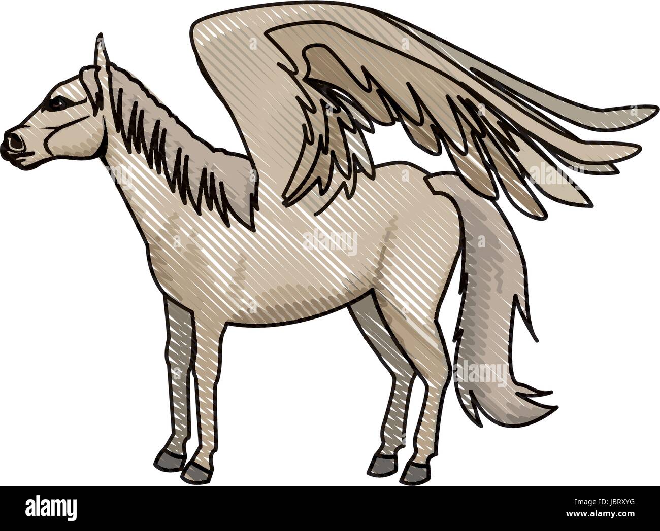 Le légendaire cheval ailé de la mythologie grecque pegasus Image ...