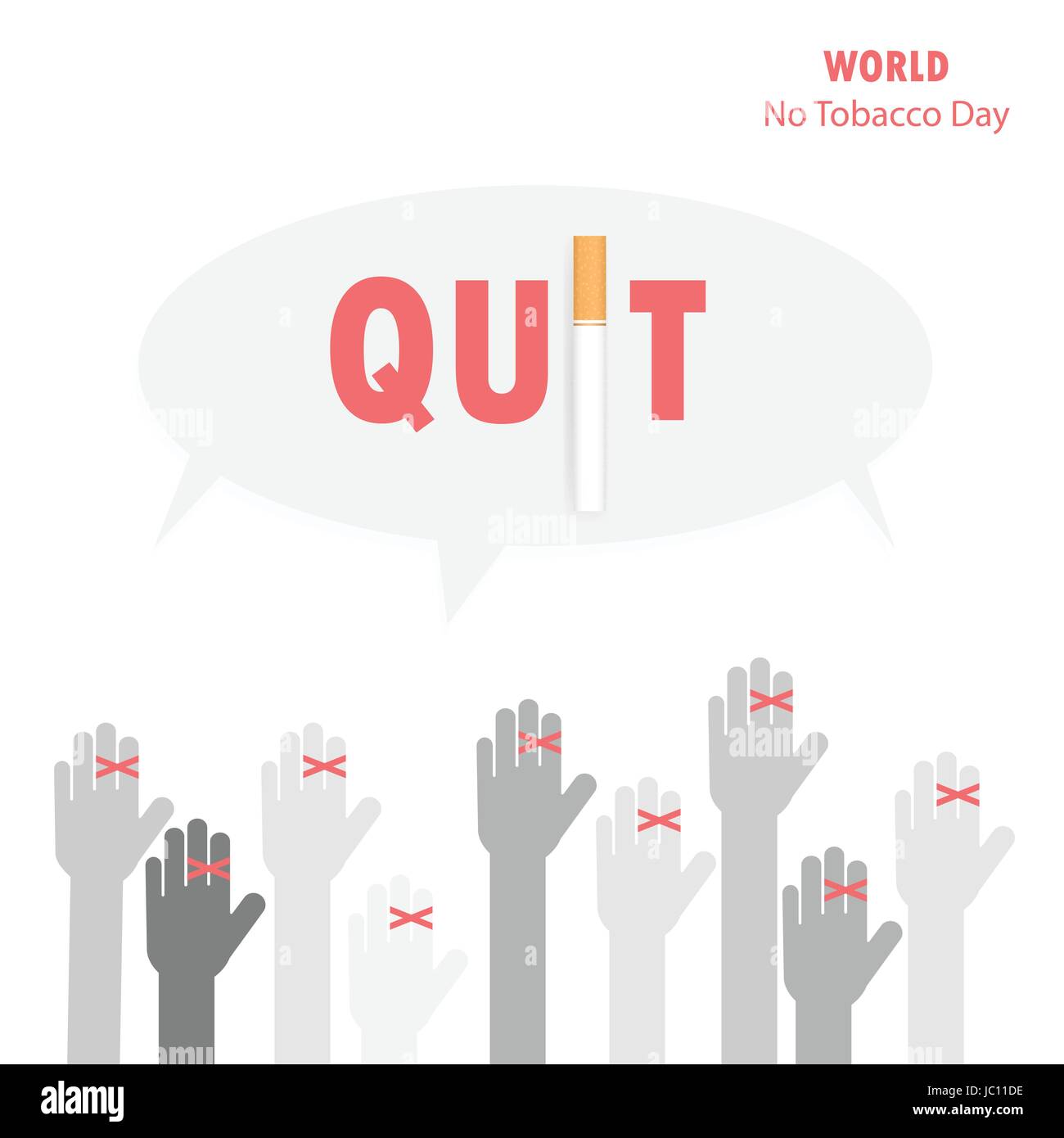 La main de l'homme et cesser de fumer sign.la Journée mondiale sans ...