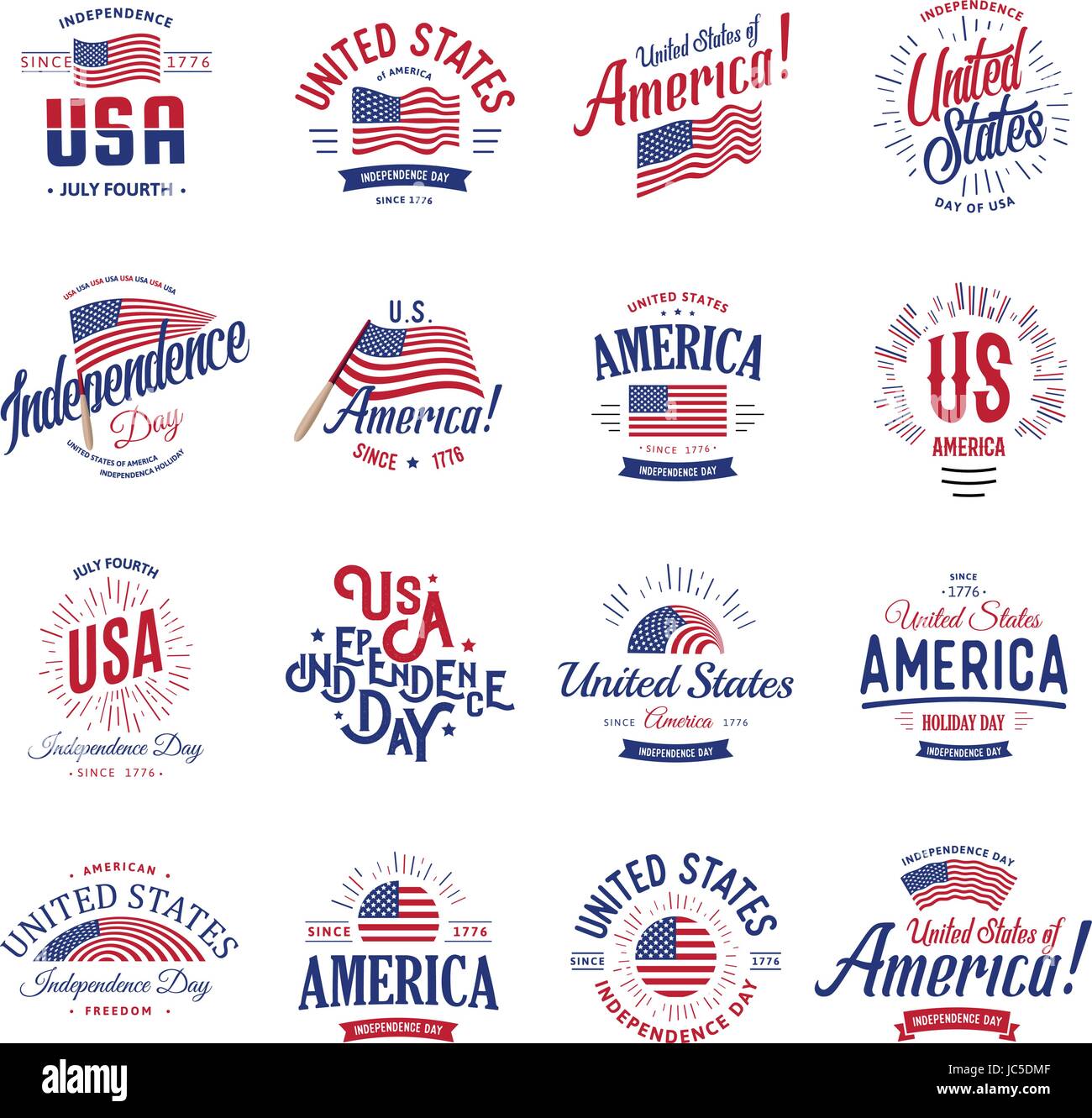 United States of America Vector Logos Vintage set. Date de l ...