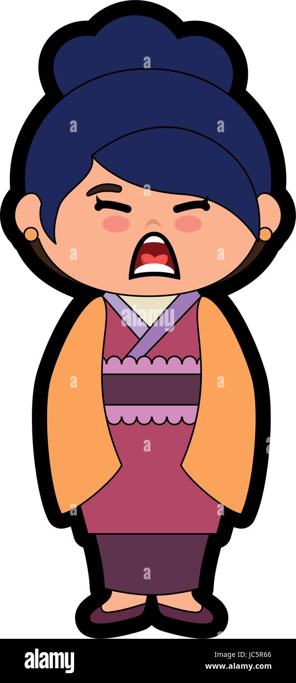 Sad geisha Banque d'images vectorielles - Alamy