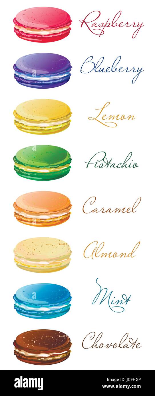 Macaron macarons, macarons saveur goût cookie savourer divers types de ...