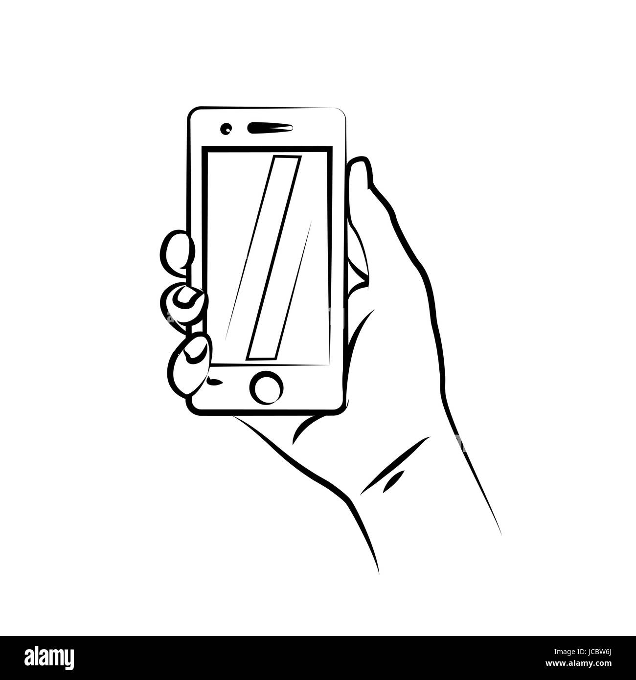 Le pictogramme d'une main tenant un smartphone l'icône smart Image ...