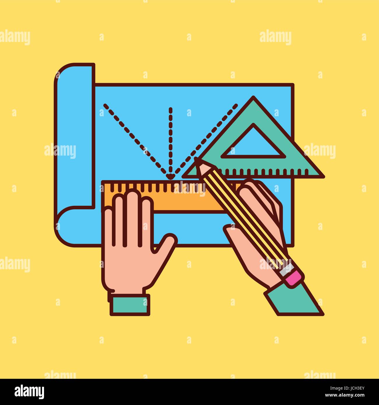 L'école des instruments géométriques Image Vectorielle Stock - Alamy