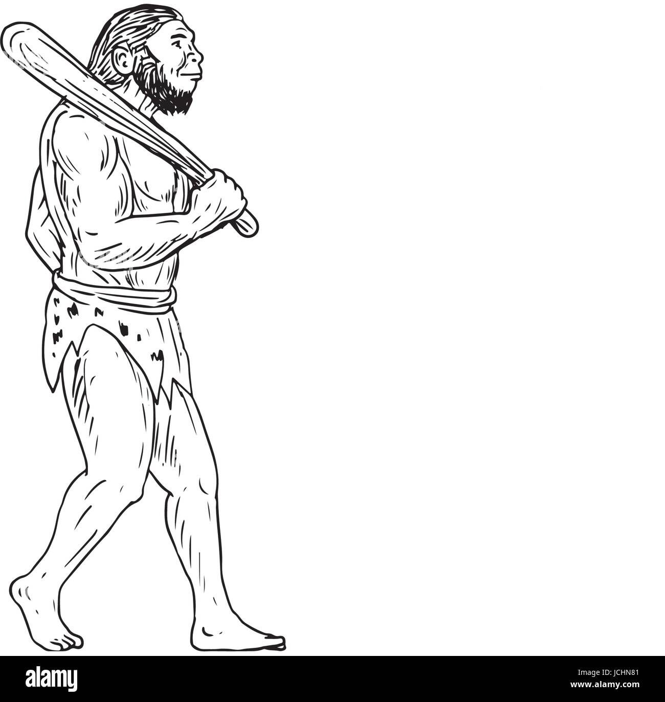 Neanderthal drawing Banque d'images détourées - Alamy