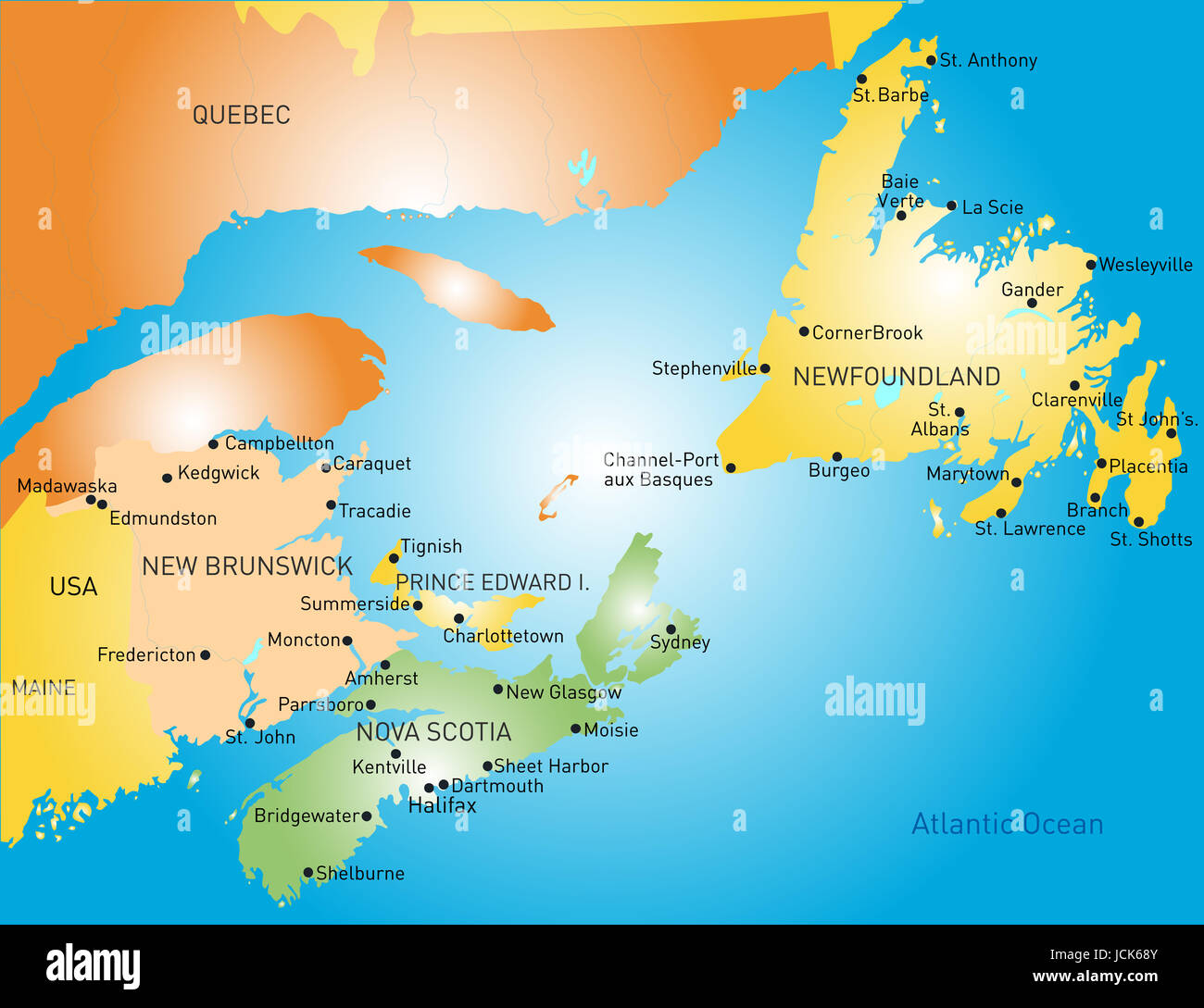 Contour De La Carte Terre Neuve Banque d'image et photos - Alamy
