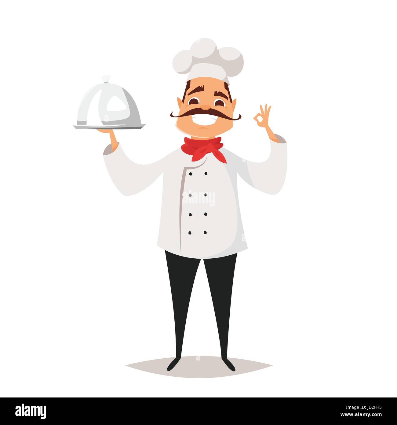Vector cartoon style illustration de smiling Chef cuisinier. Isolé sur ...