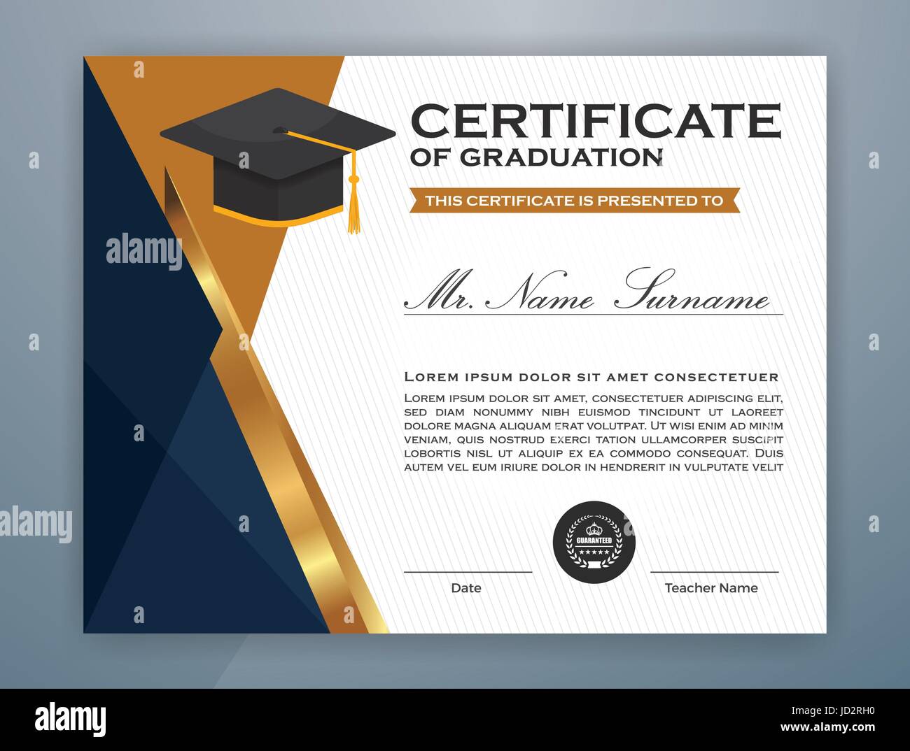 Certificado de graduacion Banque d'images vectorielles - Alamy