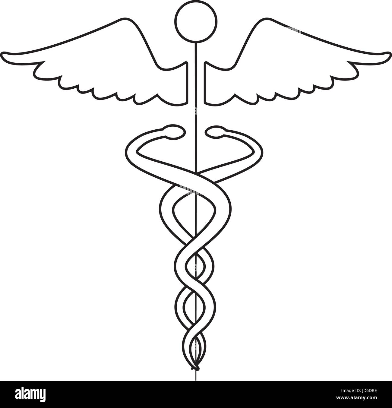 Caducée médical symbole de soins de santé Image Vectorielle Stock - Alamy